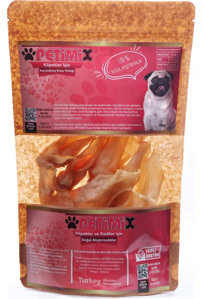 Kurutulmuş Kuzu Kulakları Çiğneme Kemikleri Ödül Maması Kurutulmuş Kuzu Kulakları Çiğneme Kemikleri Ödül Maması