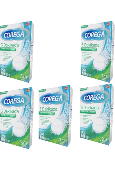 Corega Bio Diş Temizleme 30 Tablet 5 Adet