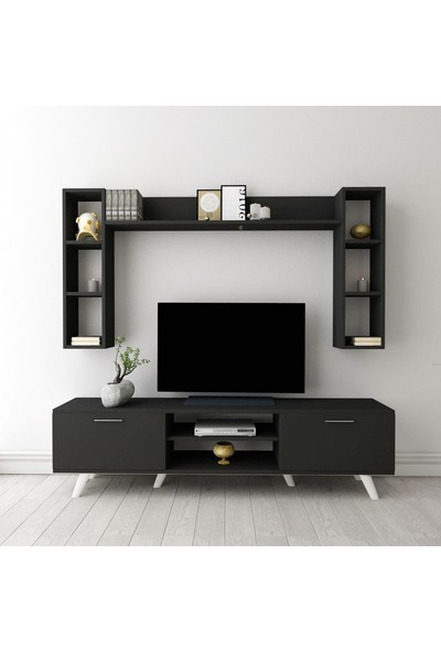 Moonlife Istanbul Dolaplı Tv Ünitesi 1 Siyah