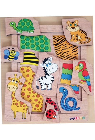 Toptoys Bil Bakalım Kime Ait Hayvanlar Ahşap Puzzle CS-7040