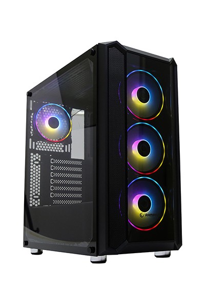 Rampage Hardy Temper Camlı 600W 80 Plus Bronze Siyah 4 Adet Rainbow Fanlı Gaming Oyuncu Kasası Rampage Hardy Temper Camlı 600W 80 Plus Bronze Siyah 4 Adet Rainbow Fanlı Gaming Oyuncu Kasası