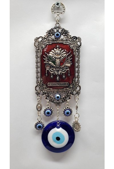 Mrç Nazar Boncuklu Osmanlı Tuğrası Tasarım Duvar Süs'ü