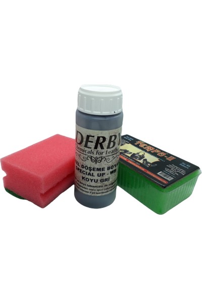 Derby Koyu Gri Deri Oto Koltuk Direksiyon Döşeme Boyası Derby Koyu Gri Deri Oto Koltuk Direksiyon Döşeme Boyası