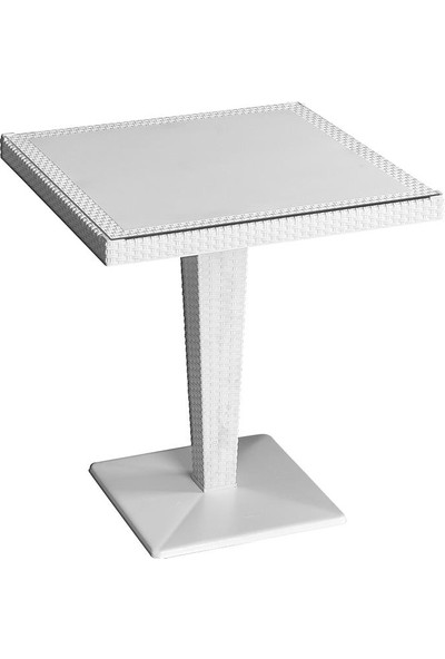 Holiday Rattan Camlı Bahçe - Balkon Masası 70 x 70 cm