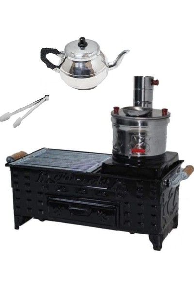 Isıser Ozan Semaverli Mangal Çaydanlık ve Maşalı Mangal Piknik Seti