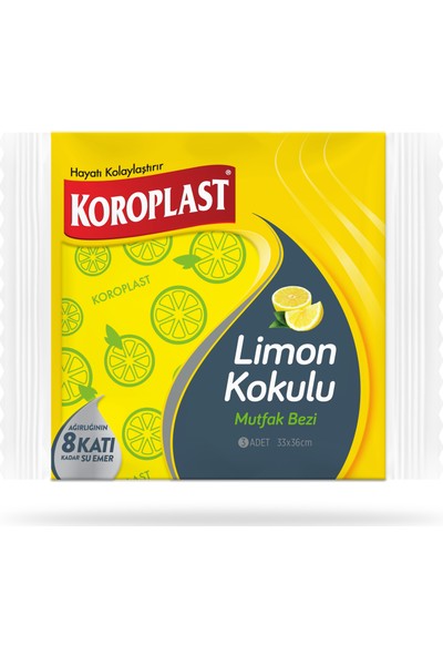 Koroplast Limon Kokulu Mutfak Bezi 3'lü Koroplast Limon Kokulu Mutfak Bezi 3'lü