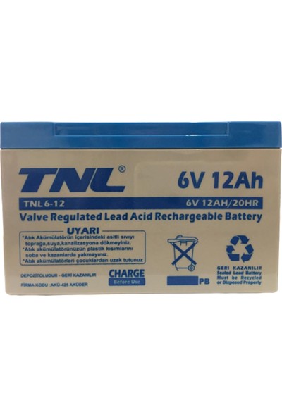 TNL 6V 12AH Kuru Tip Akü TNL 6V 12AH Kuru Tip Akü