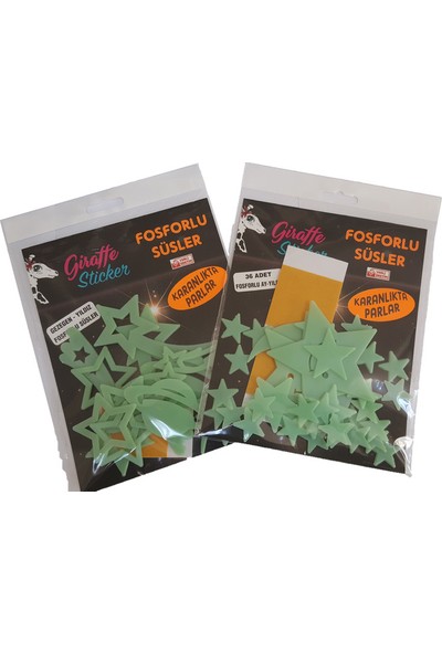 Giraffe Karanlıkta Parlayan Fosforlu Ay-Yıldız + Gezegen Yıldız Set Giraffe Karanlıkta Parlayan Fosforlu Ay-Yıldız + Gezegen Yıldız Set