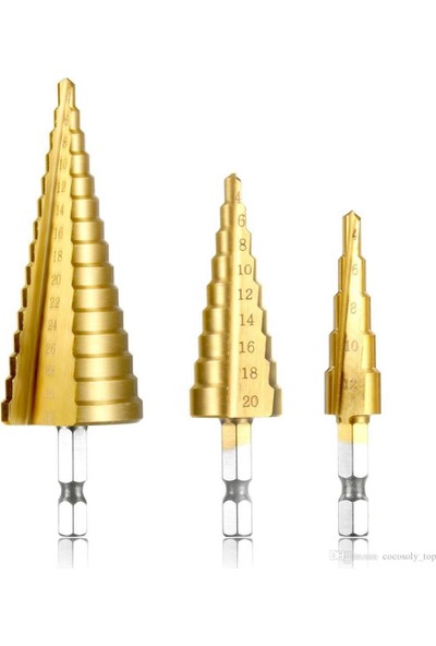 Tvet Titanyum Saç Metal Pançı 3 Lü 12-20-32 mm Ahşap Kutulu T38565 Tvet Titanyum Saç Metal Pançı 3 Lü 12-20-32 mm Ahşap Kutulu T38565
