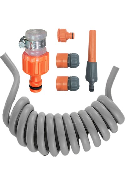 Plasyay Spiral Sulama Hortumu ve Ayarlı Lans Seti Yerli 3.5 m Plasyay Spiral Sulama Hortumu ve Ayarlı Lans Seti Yerli 3.5 m