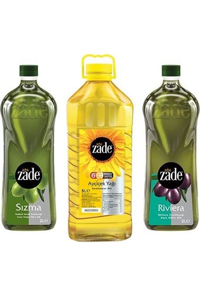 Zade Zeytinyağı ve Ayçiçek Yağı Avantaj Paketi - 9 Lt Zade Zeytinyağı ve Ayçiçek Yağı Avantaj Paketi - 9 Lt