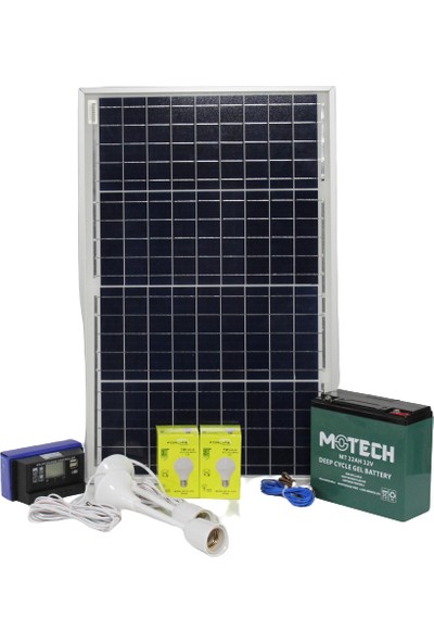 İsos Güneş Paneli 40 W + Solar Aydınlatma 240 W 12 V + Şarj Paketi 22 A Akülü + 3 Lambalı İsos Güneş Paneli 40 W + Solar Aydınlatma 240 W 12 V + Şarj Paketi 22 A Akülü + 3 Lambalı