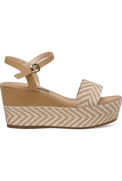 Nine West Norma Haki Kadın Dolgu Topuklu Sandalet