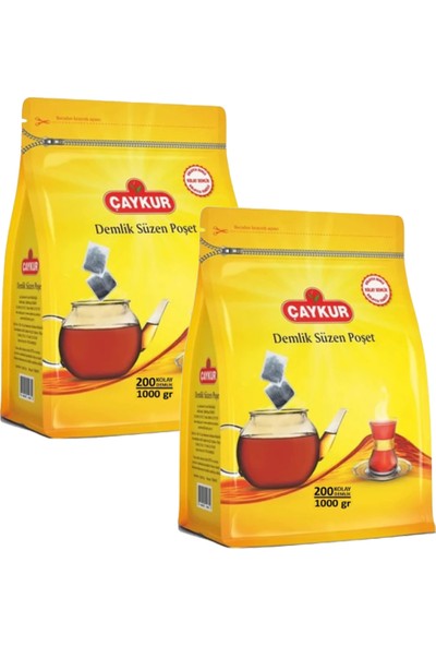 Çaykur Demlik Süzen Poşet Çay 5 gr 200'LÜ 2 Paket 400'LÜ