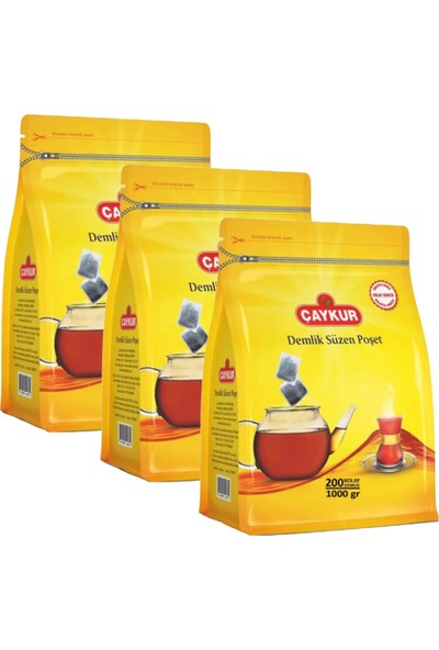 Çaykur Demlik Süzen Poşet Çay 5 gr 200'LÜ 3 Paket 600'LÜ