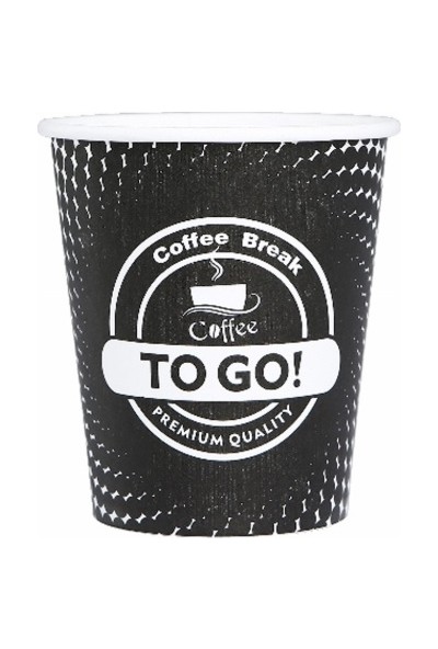 Elit Karton Bardak 8 Oz 100'LÜ Coffee To Go Siyah Karton Bardak Elit Karton Bardak 8 Oz 100'LÜ Coffee To Go Siyah Karton Bardak