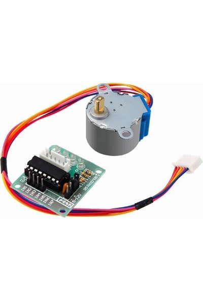 Robodinamik 28 Byj-48 Redüktörlü Step Motor ve ULN2003 Step Motor Sürücü Kart