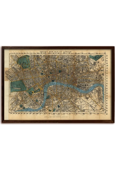 Sticker Sepetim 1860 Yılı Tarihi Londra Şehir Haritası Vintage Çerçeveli Ahşap Tablo Sticker Sepetim 1860 Yılı Tarihi Londra Şehir Haritası Vintage Çerçeveli Ahşap Tablo