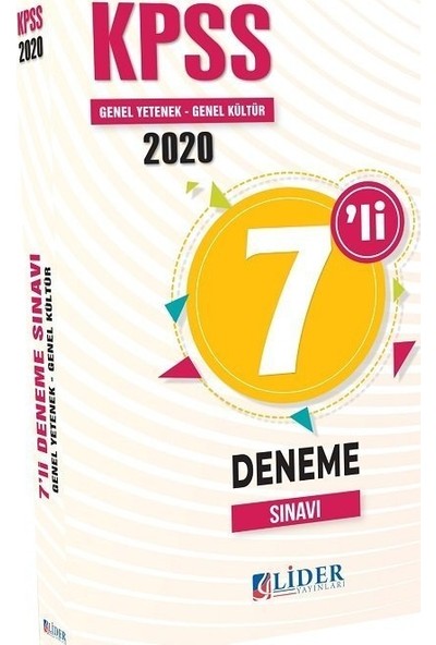 Lider Yayınları 2020 KPSS Genel Yetenek Genel Kültür 7 Deneme Lider Yayınları 2020 KPSS Genel Yetenek Genel Kültür 7 Deneme
