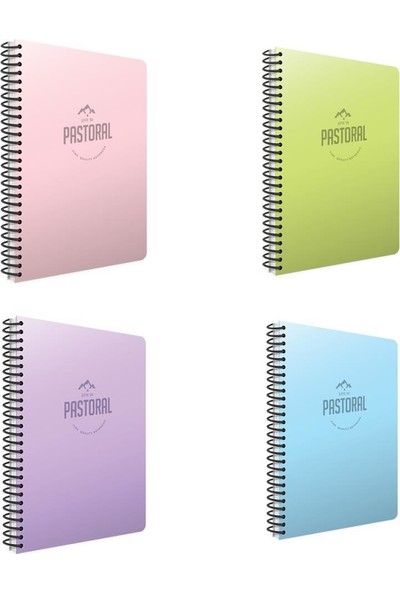 Gıpta Pastoral Spiralli A4 96 Yaprak Pp Kapak Defter i Kareli 4'lü Gıpta Pastoral Spiralli A4 96 Yaprak Pp Kapak Defter i Kareli 4'lü