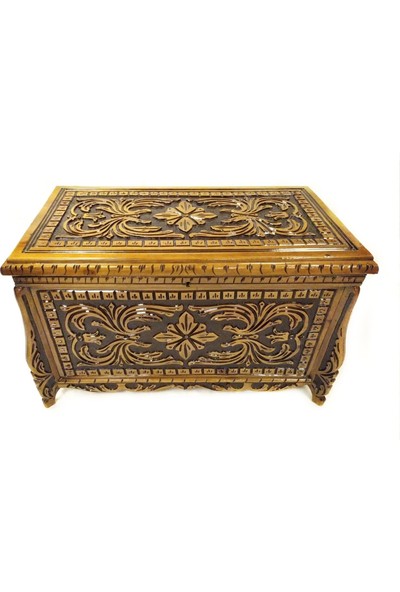 Hakkak Ahşap Oyma Çeyiz Sandığı