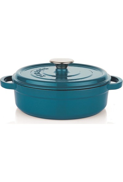 Schafer Guss Chef Döküm Basık Tencere 24 cm 2 Parça Mavi Schafer Guss Chef Döküm Basık Tencere 24 cm 2 Parça Mavi