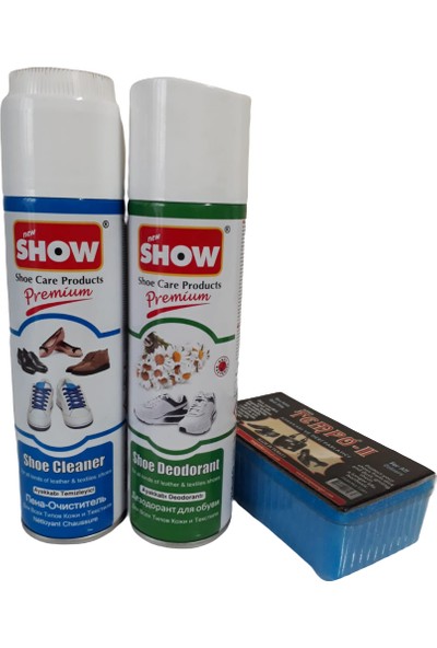 Show Ayakkabı Deodorantı ve Ayakkabı Temizleme Köpüğü 3'lü Set