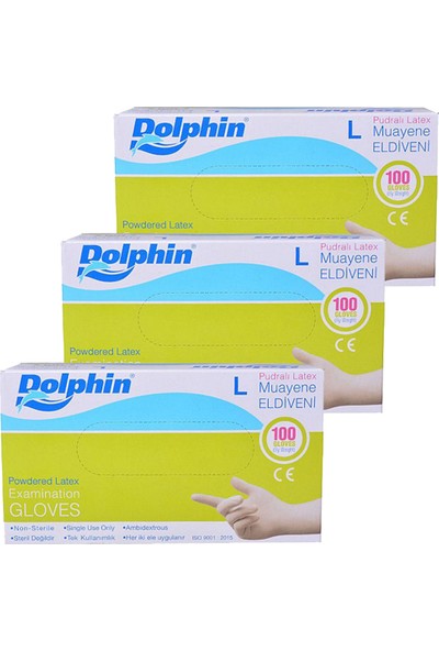 Dolphin Pudralı Eldiven L 100'LÜ 3'lü Dolphin Pudralı Eldiven L 100'LÜ 3'lü