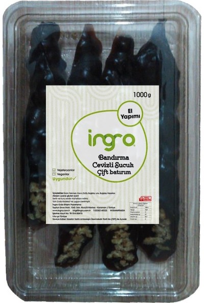 İngro El Yapımı Bandırma Cevizli Sucuk Çift Batırım 1000 g İngro El Yapımı Bandırma Cevizli Sucuk Çift Batırım 1000 g