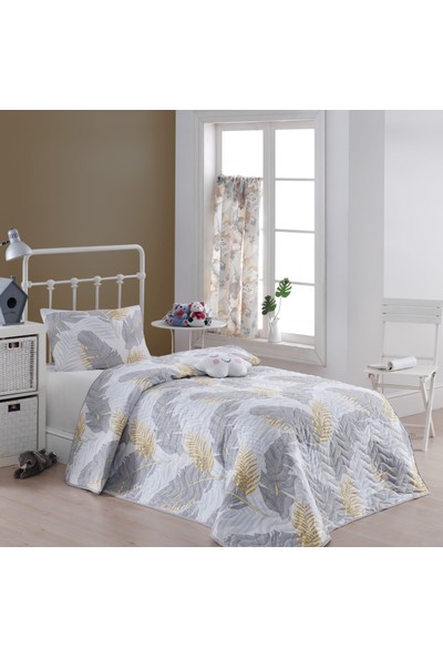 Eponj Home Kapitone Yatak Örtüsü Seti Tek Kişilik Altınyaprak Gri Eponj Home Kapitone Yatak Örtüsü Seti Tek Kişilik Altınyaprak Gri