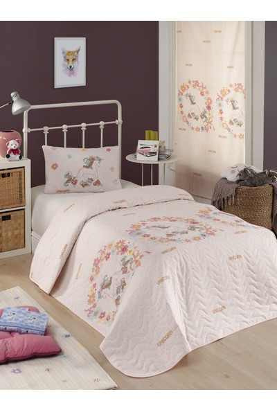 Eponj Home Kapitone Yatak Örtüsü Seti Tek Kişilik Unicornlar Pembe Eponj Home Kapitone Yatak Örtüsü Seti Tek Kişilik Unicornlar Pembe