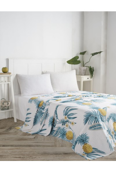 Eponj Home Doğal Pike Baskılı Çift Kişilik Customananas Beyaz Eponj Home Doğal Pike Baskılı Çift Kişilik Customananas Beyaz