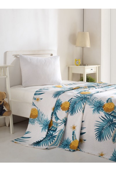 Eponj Home Doğal Pike Baskılı Tek Kişilik Customananas Beyaz Eponj Home Doğal Pike Baskılı Tek Kişilik Customananas Beyaz