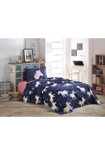 Eponj Home Baskılı Pike Takımı Tek Kişilik Magicunicorn Laci