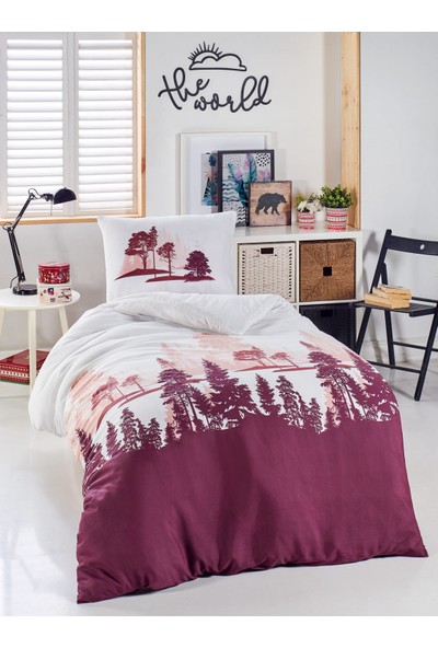 Eponj Home Junior Nevresim Seti Tek Kişilik Doğa Bordo Eponj Home Junior Nevresim Seti Tek Kişilik Doğa Bordo