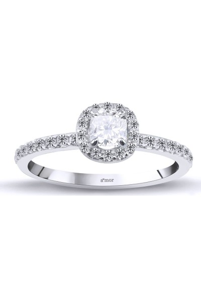 Amor 0.61 Karat Cushion Pırlanta Yüzük F-Sı 18K Amor 0.61 Karat Cushion Pırlanta Yüzük F-Sı 18K