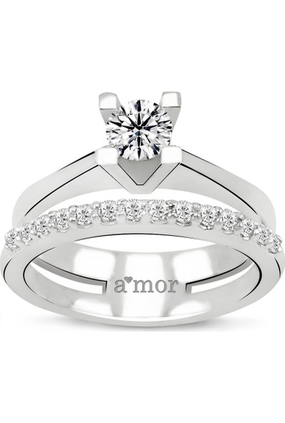 Amor 0.51 Karat Tektaş/yarımtur Pırlanta Yüzük F-Sı 14K Amor 0.51 Karat Tektaş/yarımtur Pırlanta Yüzük F-Sı 14K