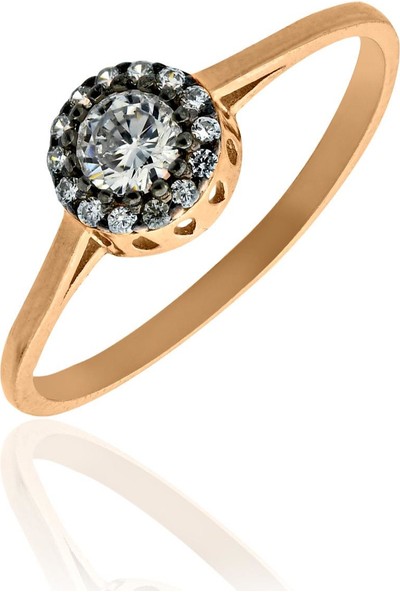 Hicret Kuyumculuk Elmas Montür Gümüş Kadın Yüzük