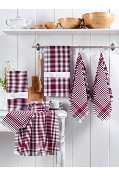 Eponj Home 10'lu Kurulama ve Mutfak Peçetesi 45 x 65 cm Pötikareli Bordo Eponj Home 10'lu Kurulama ve Mutfak Peçetesi 45 x 65 cm Pötikareli Bordo