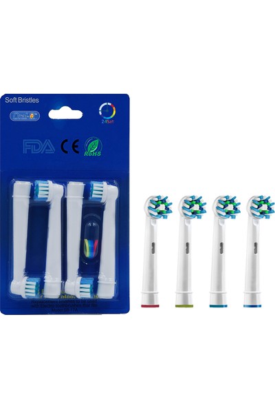 Oral B Diş Fırçasına Uyumlu Yedek Başlık 4'lü Fırsat Paket Oral B Diş Fırçasına Uyumlu Yedek Başlık 4'lü Fırsat Paket