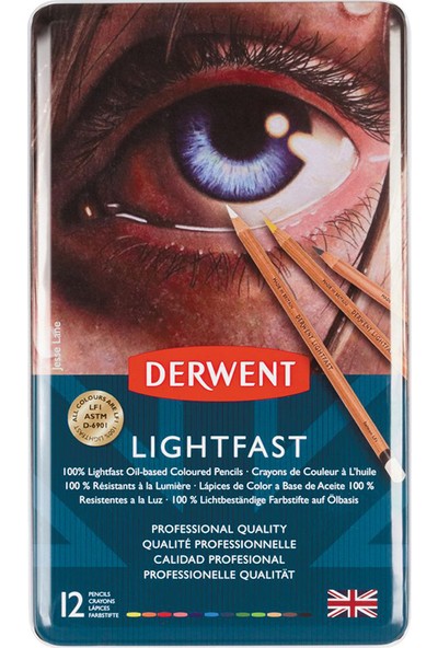 Derwent Lightfast Yağ Bazlı Kuru Boya Seti 12LI Derwent Lightfast Yağ Bazlı Kuru Boya Seti 12LI