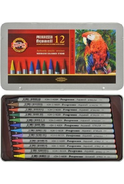 Koh-I-Noor Progresso Aquarell Woodless Coloured Pencil Set 12LI