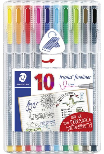 Staedtler Triplus Fineliner Ince Uçlu Keçeli Kalem 0.3mm 10LU 334SB10AC Staedtler Triplus Fineliner Ince Uçlu Keçeli Kalem 0.3mm 10LU 334SB10AC