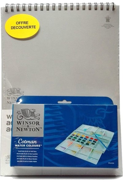 Winsor & Newton Winsor&newton Cotman Sulu Boya 24LÜ Yarım Tablet + Defter Hediyeli 26X36CM Winsor & Newton Winsor&newton Cotman Sulu Boya 24LÜ Yarım Tablet + Defter Hediyeli 26X36CM