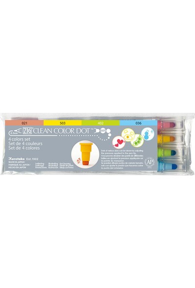 Zig Clean Color Dot Çift Uçlu Marker Kalem 4lü Set Zig Clean Color Dot Çift Uçlu Marker Kalem 4lü Set