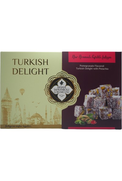 Meşhur Safranbolu Lokumcusu Nar Aromalı Fıstıklı Lokum 400 gr Meşhur Safranbolu Lokumcusu Nar Aromalı Fıstıklı Lokum 400 gr
