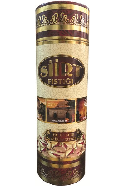 Siirt Fıstığı Kavrulmuş Anaçatlak İri Lüx 1000 Gr.Hediyelik Silindir Kutu- (Siirt Doğal Gıda)