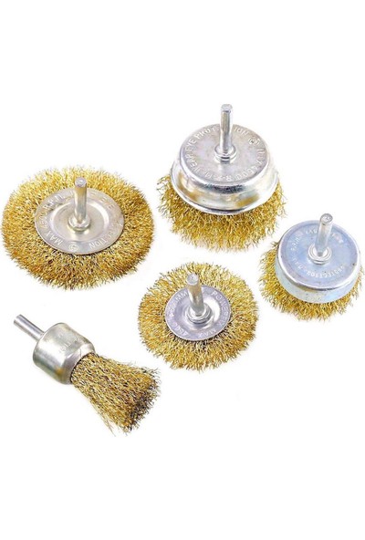 Tomax Saçaklı Daire Tel Çanak Fırça Seti 5'li Tomax Saçaklı Daire Tel Çanak Fırça Seti 5'li