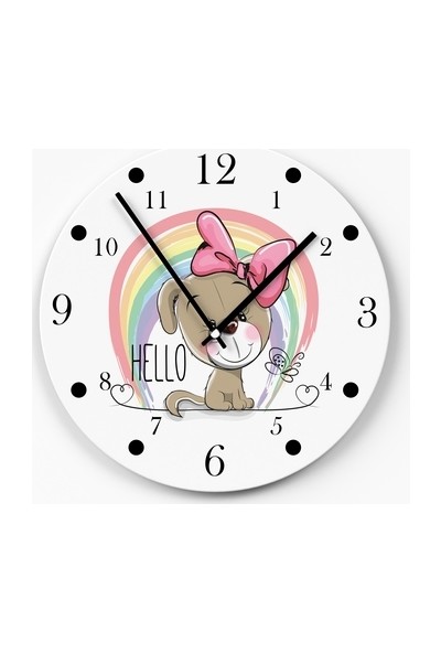 Zarif Dekoratif Çocuk Odası Duvar Saati Kurdaleli Köpek Temalı 30x30cm D078 Zarif Dekoratif Çocuk Odası Duvar Saati Kurdaleli Köpek Temalı 30x30cm D078