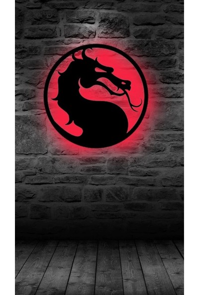 Woodenart Ledli Mortal Kombat Ejderha Ahşap Tablo